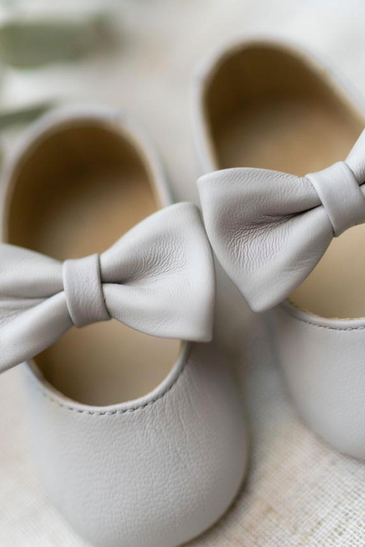 Zapatos Piel Moño Gris | Choupinet